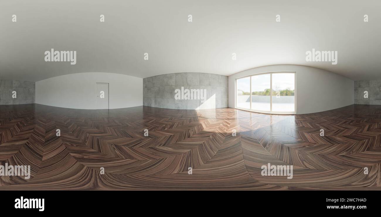 A Spacious Room with Wood Flooring and Ample Natural Light 360 panorama ...