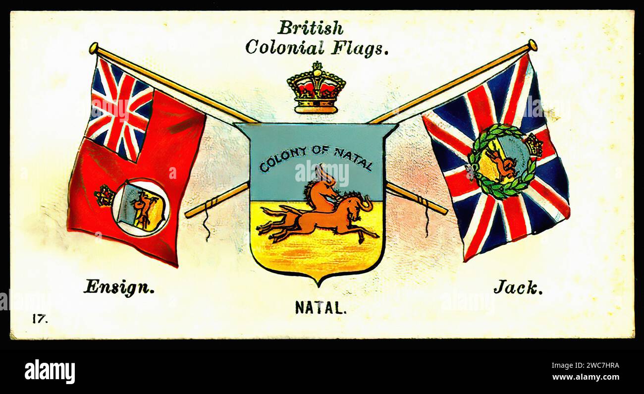 Flags of Natal - Vintage Cigarette Card Illustration Stock Photo - Alamy