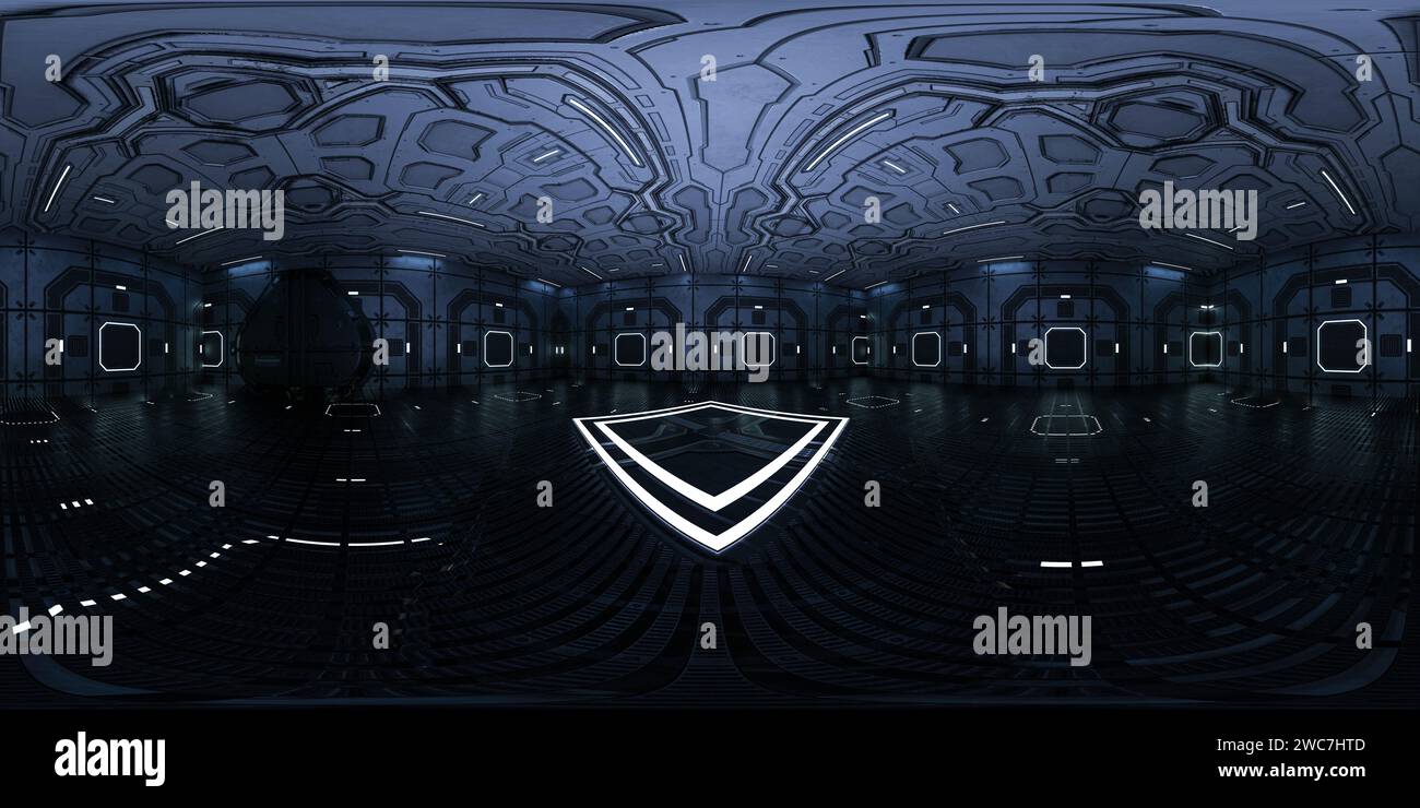 A Futuristic Room with a podium 360 panorama vr environment map 3D ...