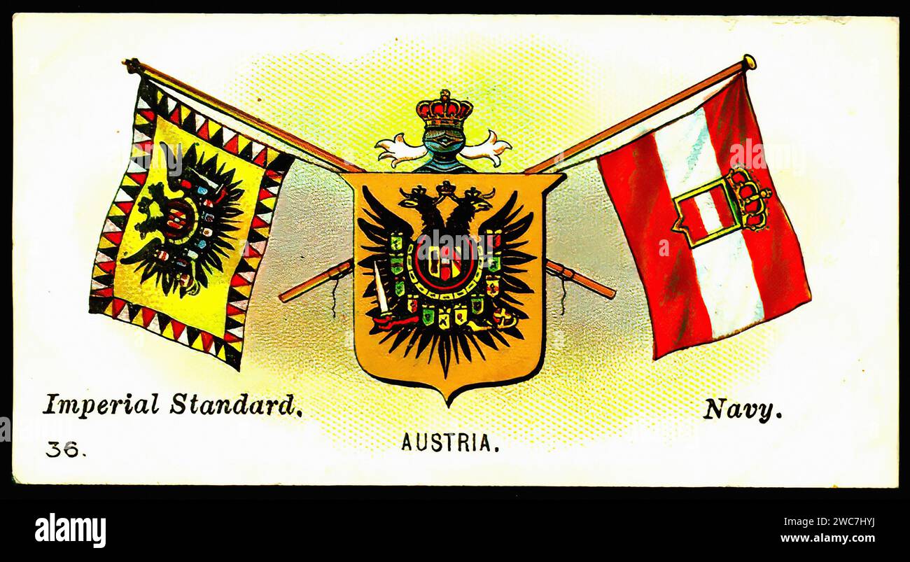 Flags of Austria - Vintage Cigarette Card Illustration Stock Photo - Alamy