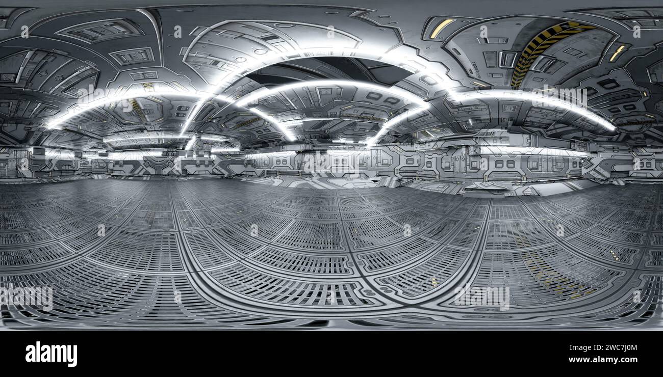 A industrial hall at Night 360 panorama vr environment map 3D render ...