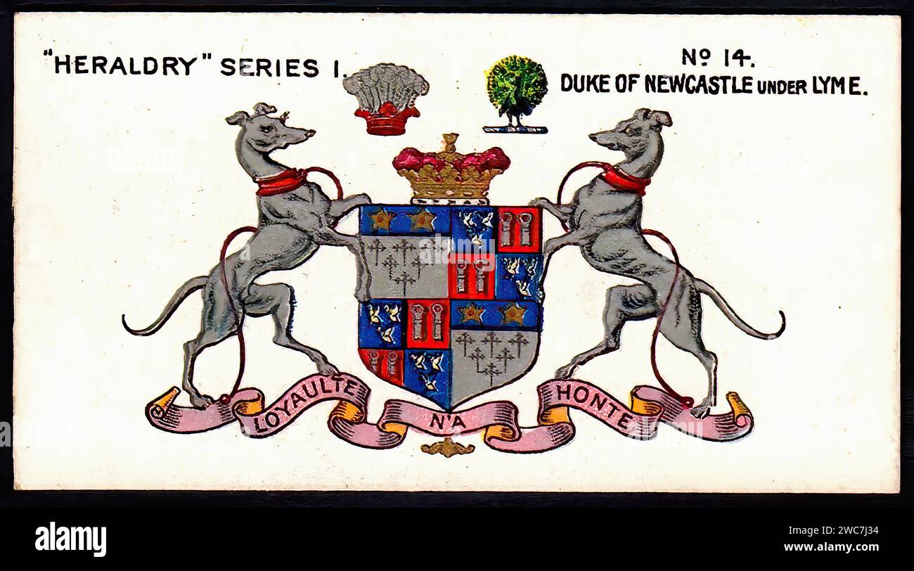 Arms of The Duke of Newcastle under Lyme - Vintage Cigarette Card ...