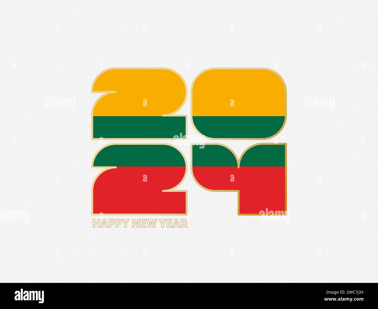 Abstract numbers 2024 with flag of Lithuania. Vector illustration Stock ...