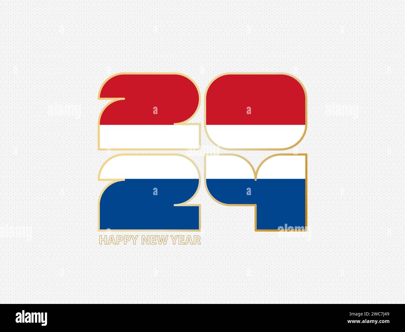 Abstract numbers 2024 with flag of Netherlands. Vector illustration ...