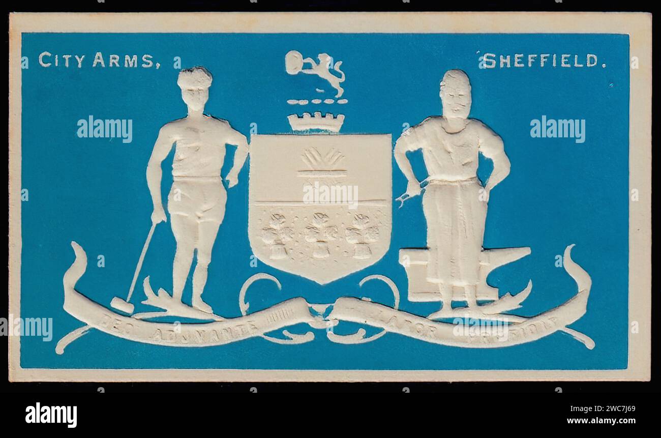 Arms of Sheffield 001 - Vintage Cigarette Card Illustration Stock Photo ...