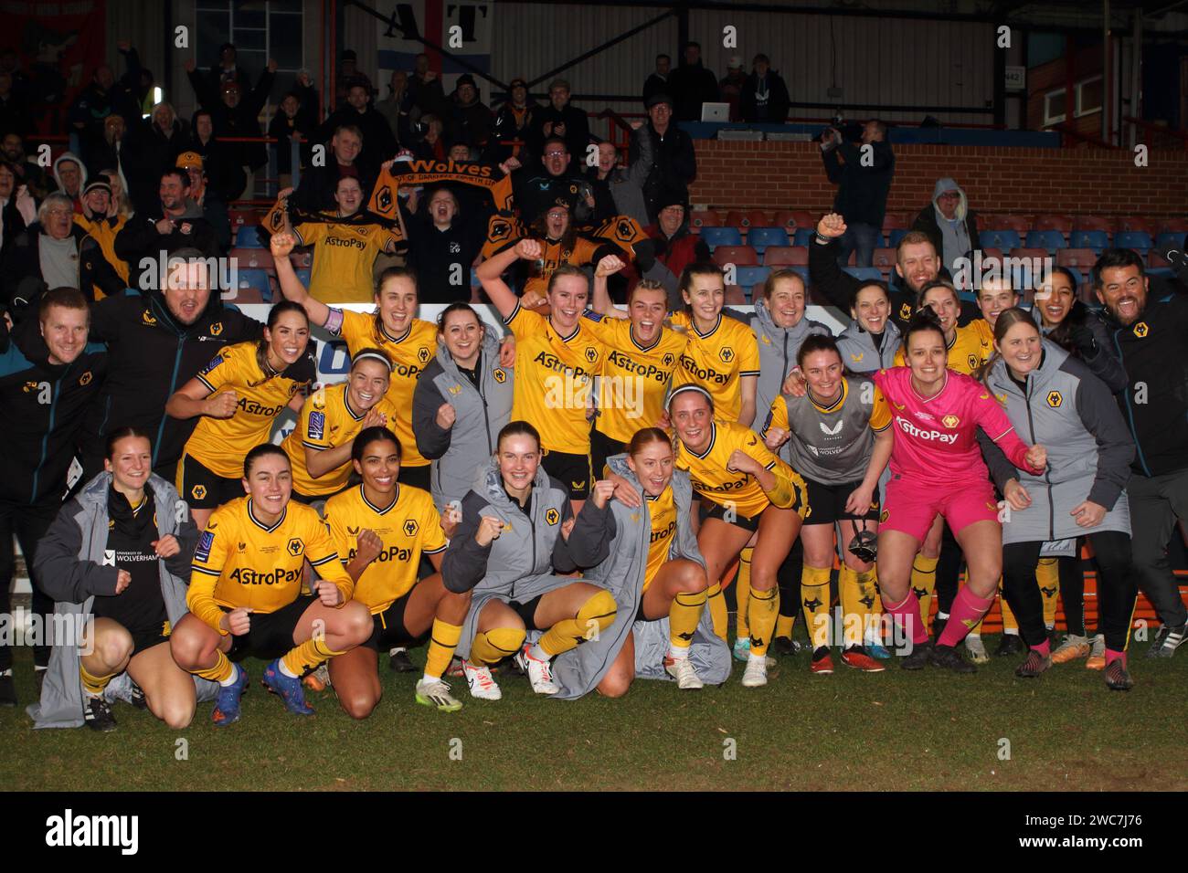 Wolves team and squad celebrate winning against Reading Women in Adobe ...