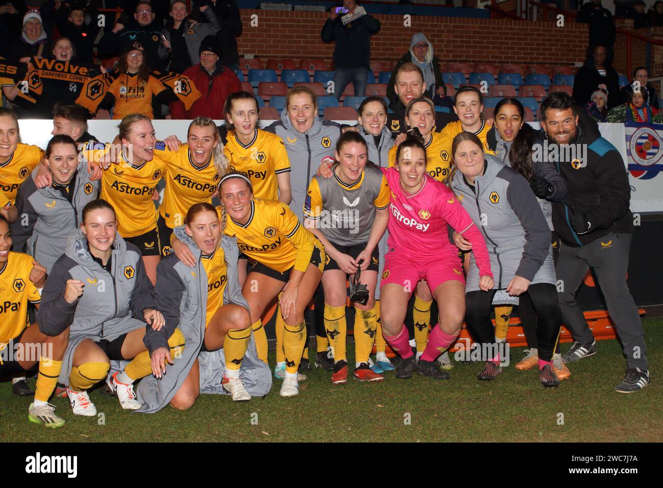 Wolves team and squad celebrate winning against Reading Women in Adobe ...