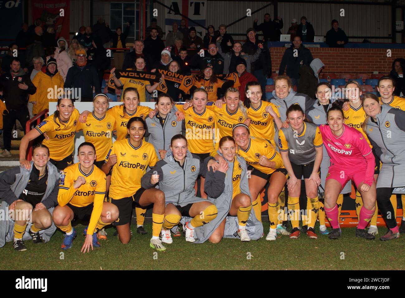 Wolves team and squad celebrate winning against Reading Women in Adobe ...