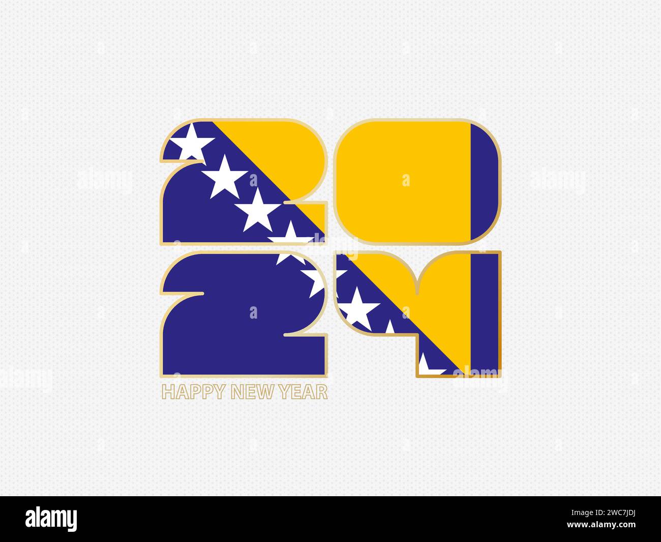 Abstract numbers 2024 with flag of Bosnia and Herzegovina. Vector ...