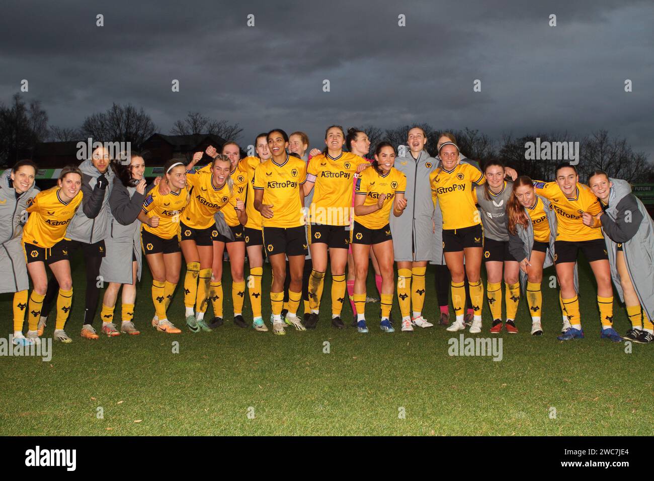 Wolves team and squad celebrate winning against Reading Women in Adobe ...