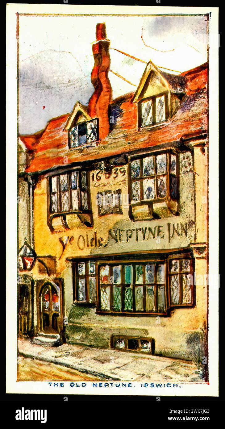 Ye Olde Neptune Inn - Vintage Cigarette Card Illustration Stock Photo ...