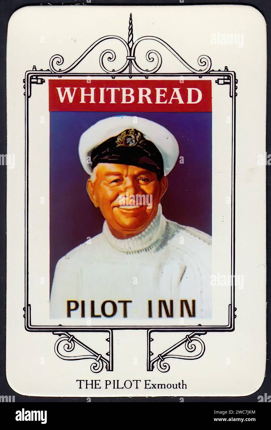 The Pilot Inn, Exmouth - Vintage British Tradecard Illustration Stock ...