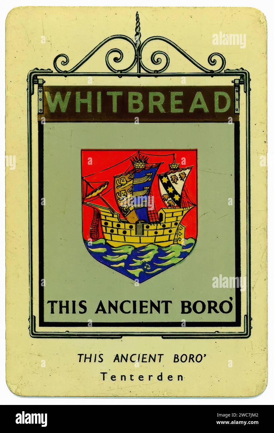 This Ancient Boro' - Vintage Whitbread Inn Signs Illustration Stock ...