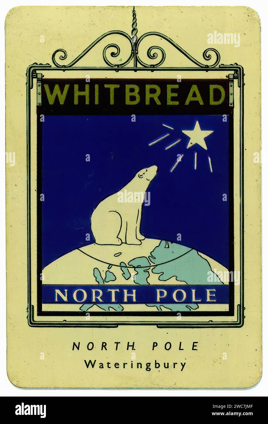 The North Pole - Vintage Whitbread Inn Signs Illustration Stock Photo ...