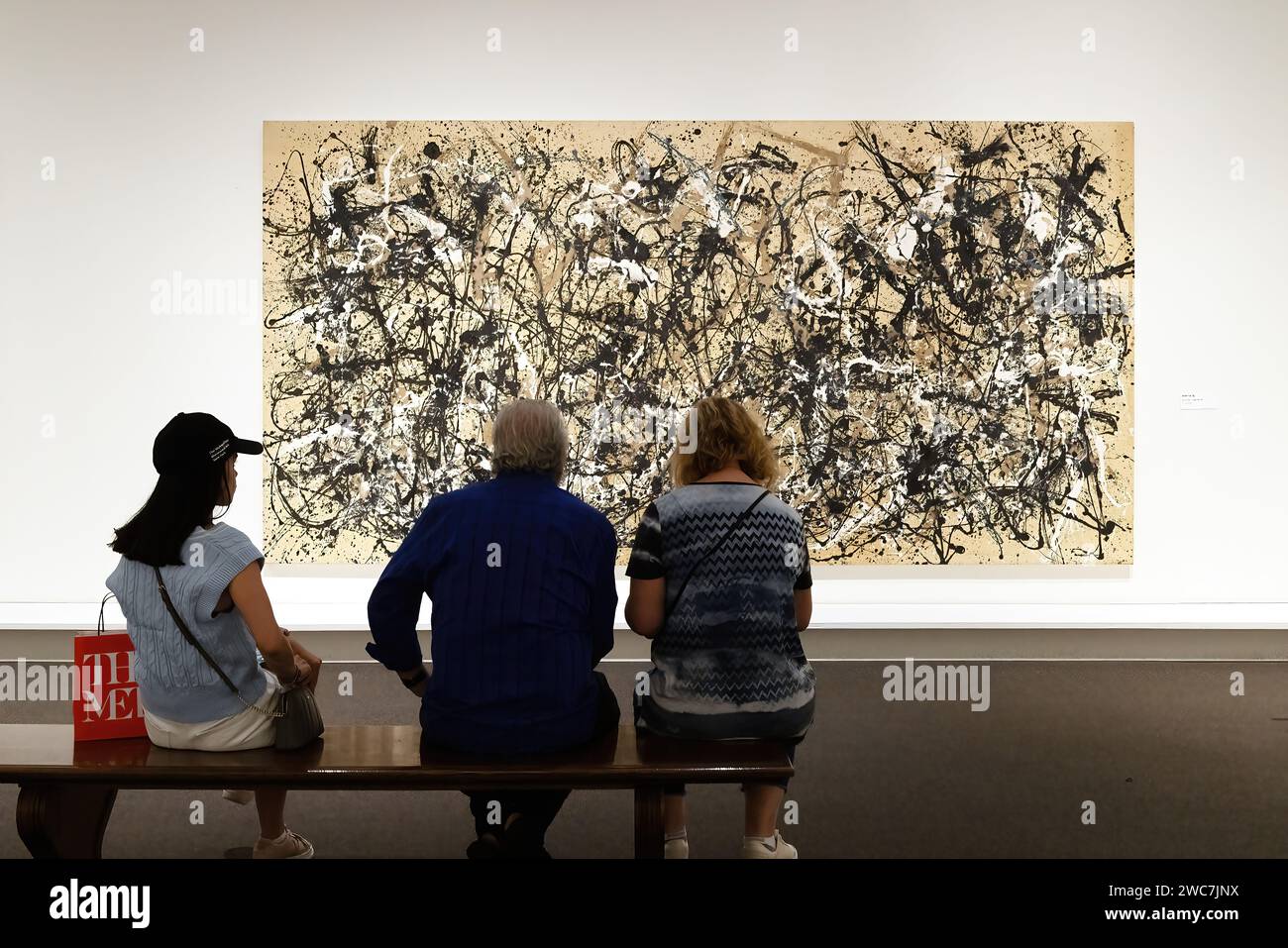 People admiring a painting by Jackson Pollock. Image taken at the ...