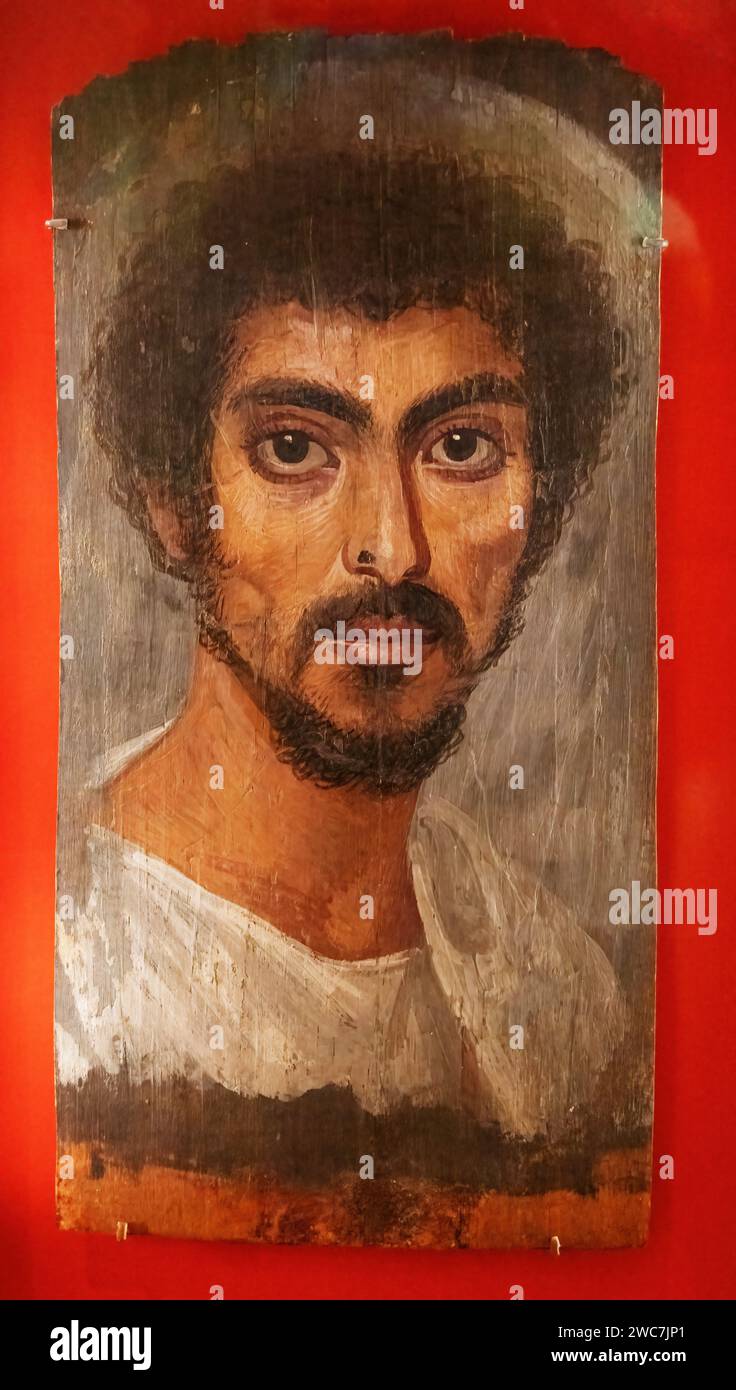 Portrait of a man with a mole on his nose. Egyptian art during the ...