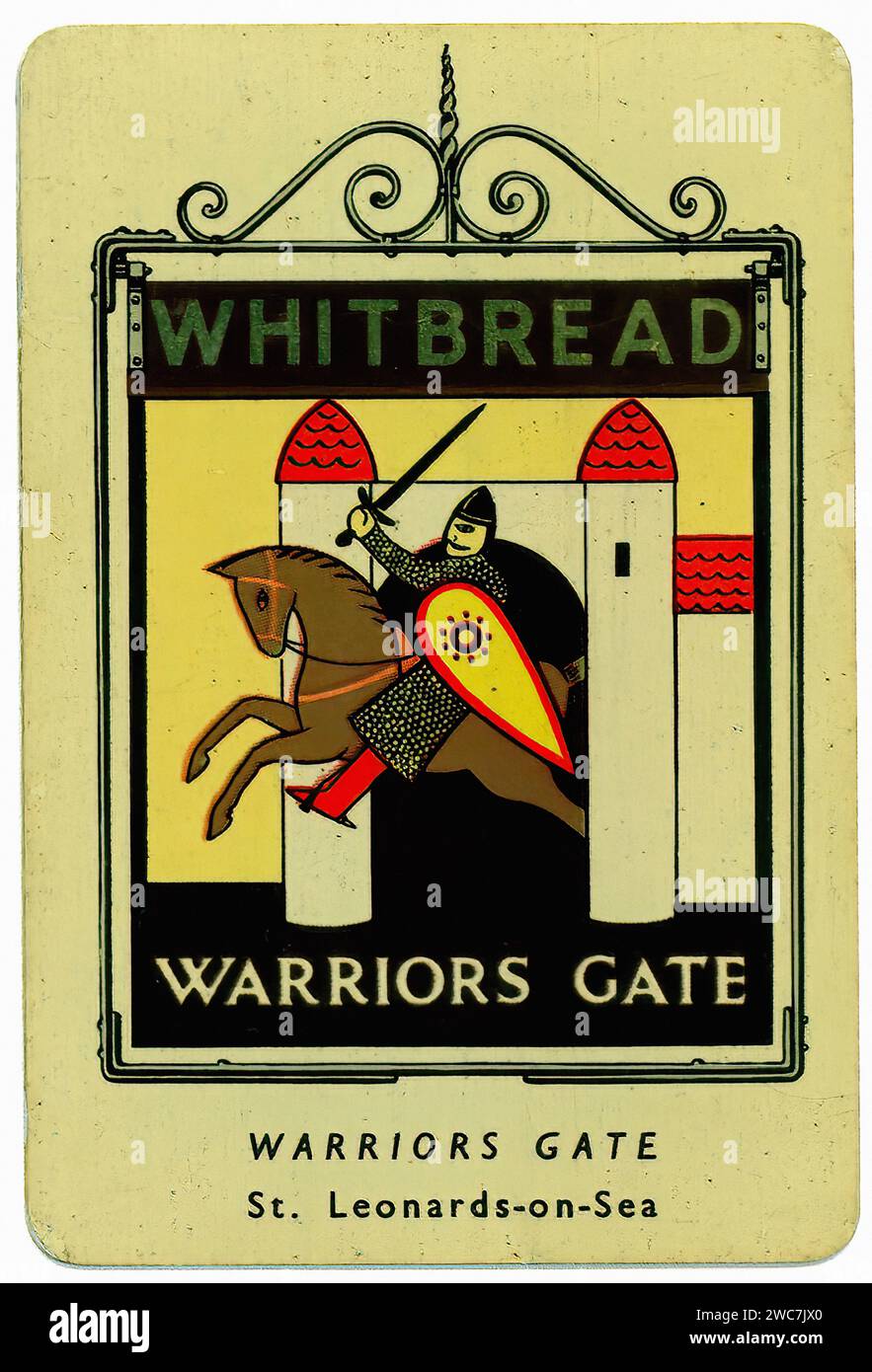 The Warriors Gate - Vintage Whitbread Inn Signs Illustration Stock ...