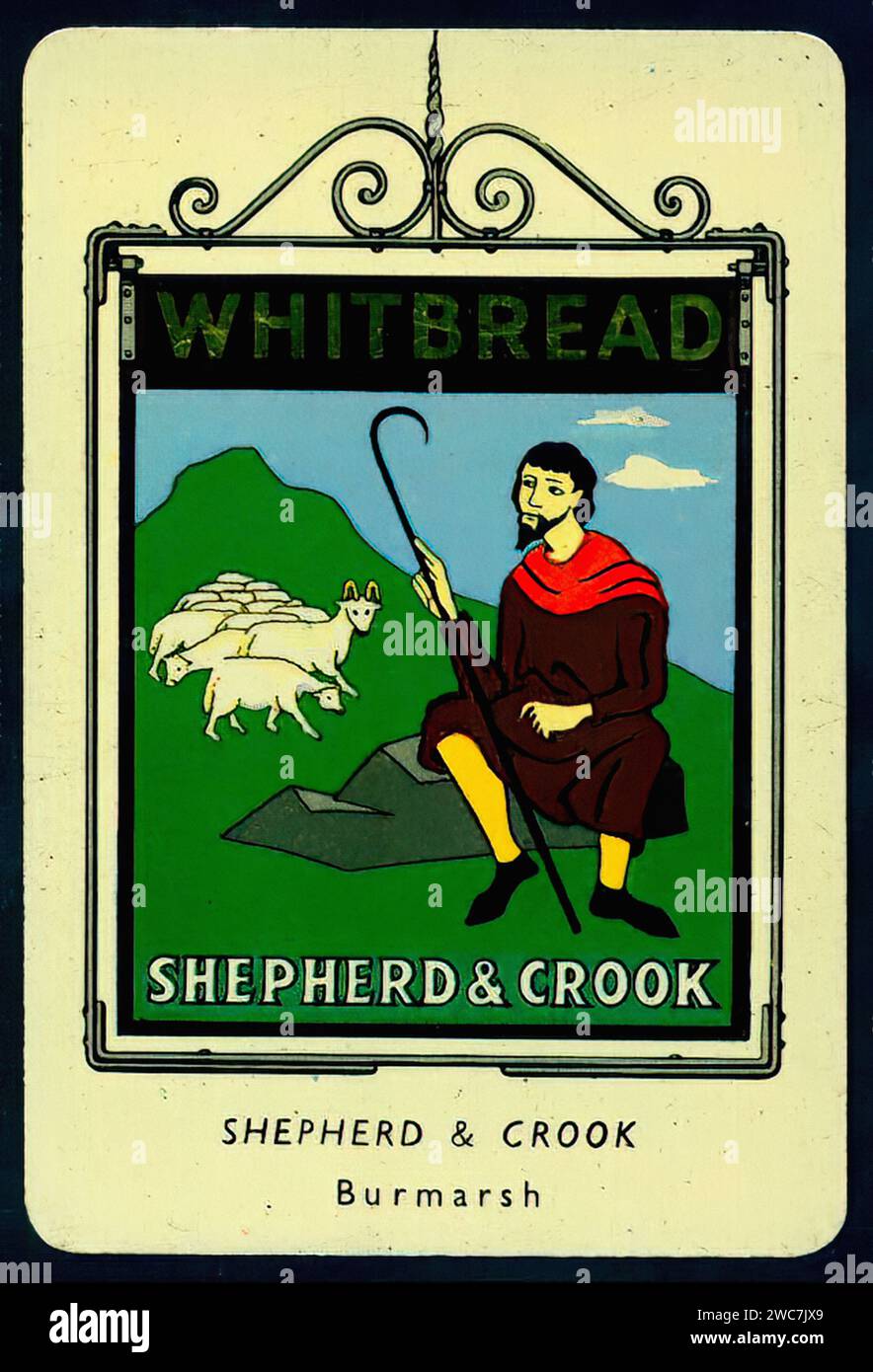 Shepherd & Crook - Vintage Whitbread Inn Signs Illustration Stock Photo ...
