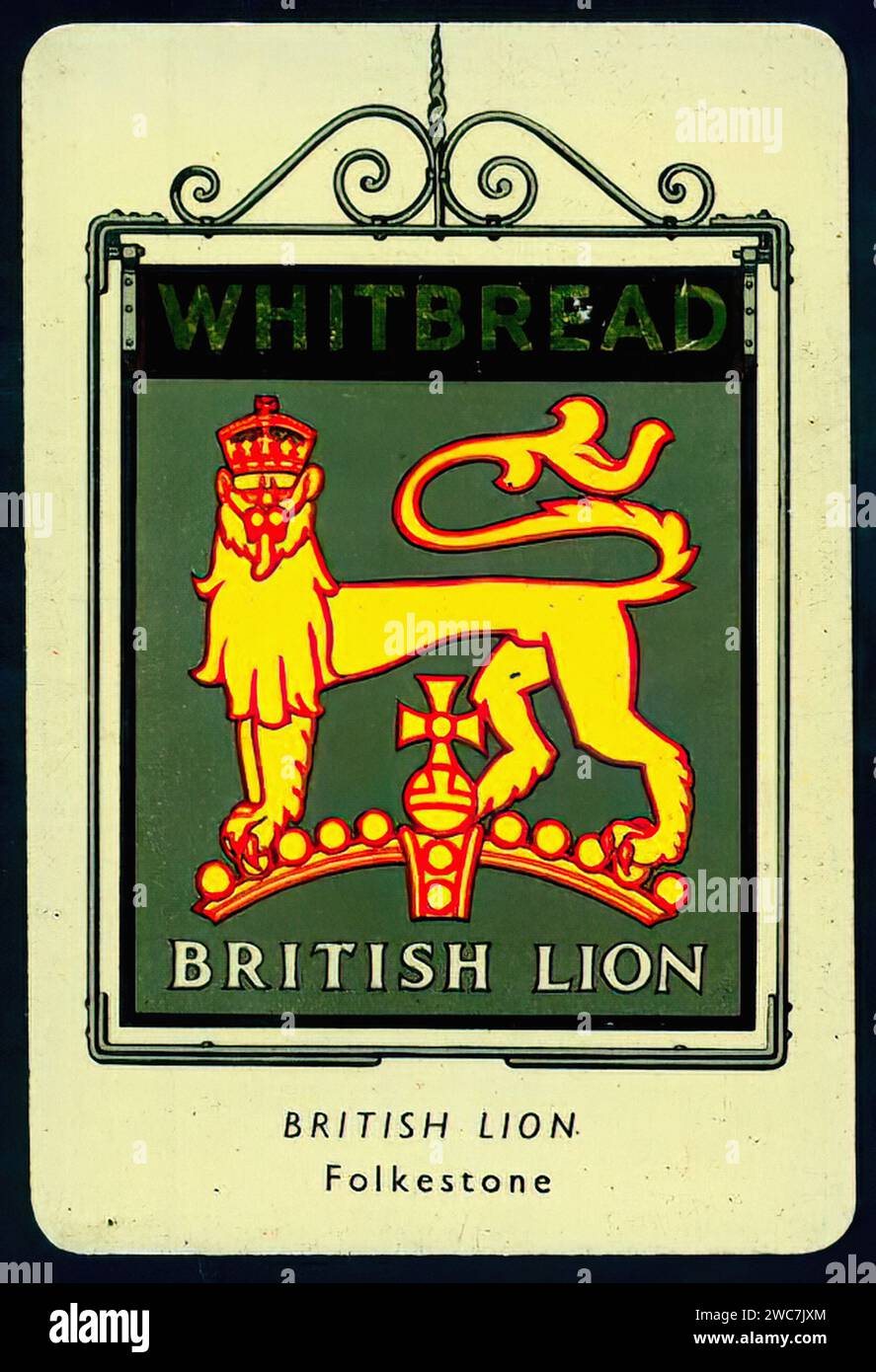 British Lion - Vintage Whitbread Inn Signs Illustration Stock Photo - Alamy