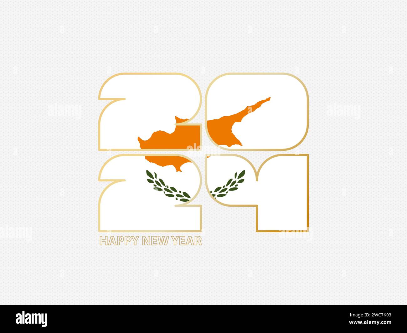 Abstract numbers 2024 with flag of Cyprus. Vector illustration Stock ...