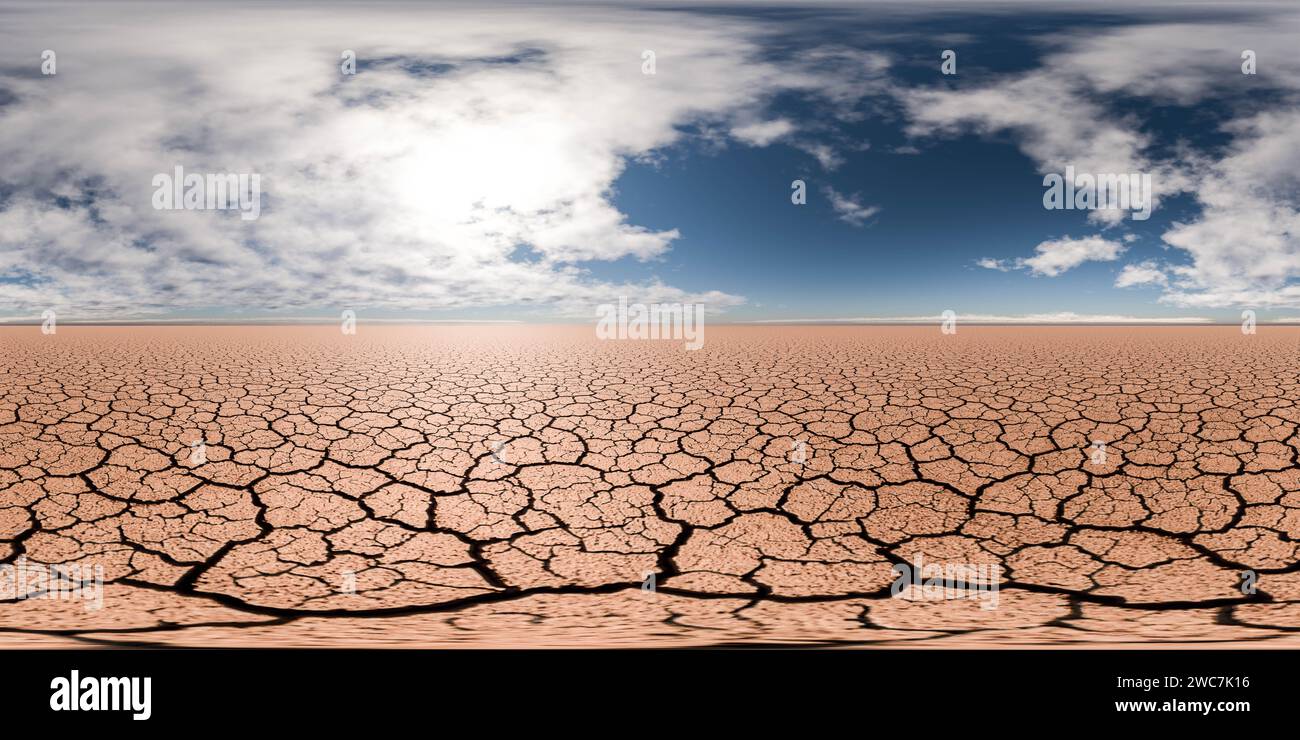 Desert Landscape with Blue Sky and Clouds 360 panorama vr environment ...