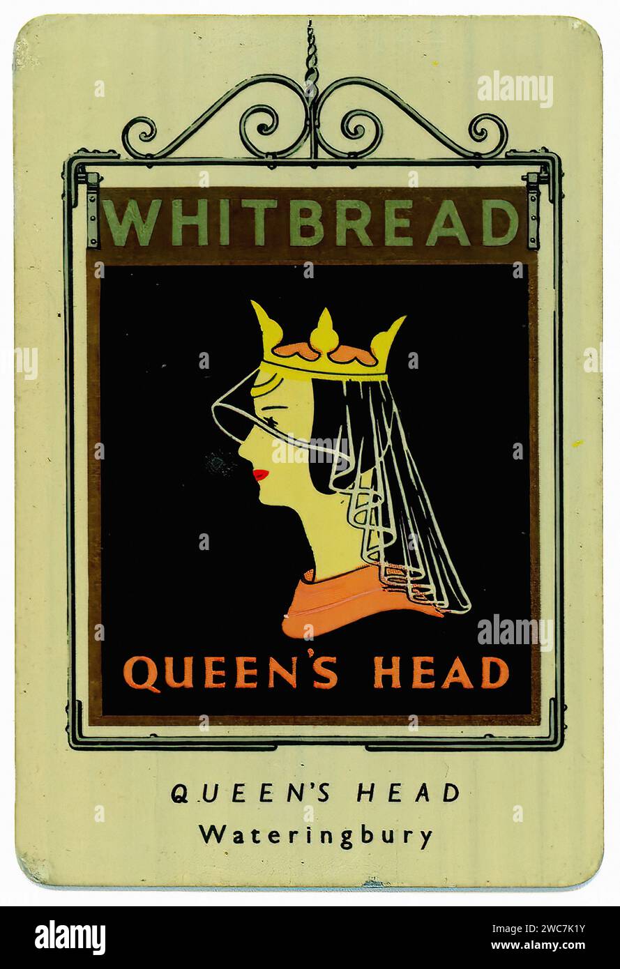 The Queen's Head 001 - Vintage Whitbread Inn Signs Illustration Stock ...