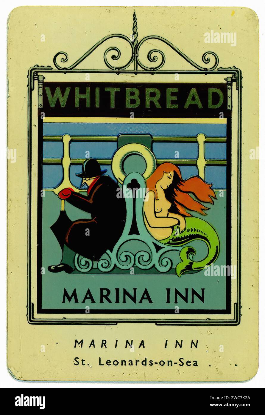 The Marina Inn - Vintage Whitbread Inn Signs Illustration Stock Photo ...