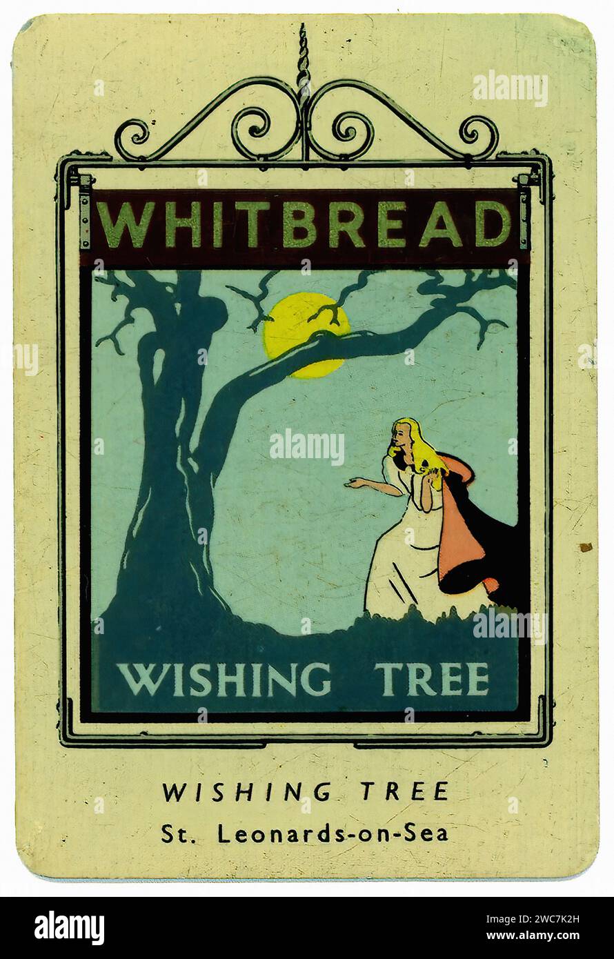 The Wishing Tree - Vintage Whitbread Inn Signs Illustration Stock Photo ...
