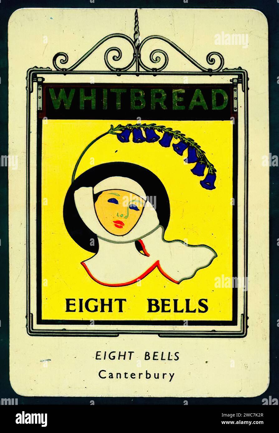Eight Bells - Vintage Whitbread Inn Signs Illustration Stock Photo - Alamy