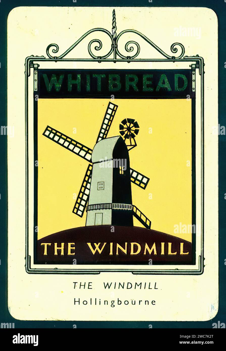 The Windmill - Vintage Whitbread Inn Signs Illustration Stock Photo - Alamy