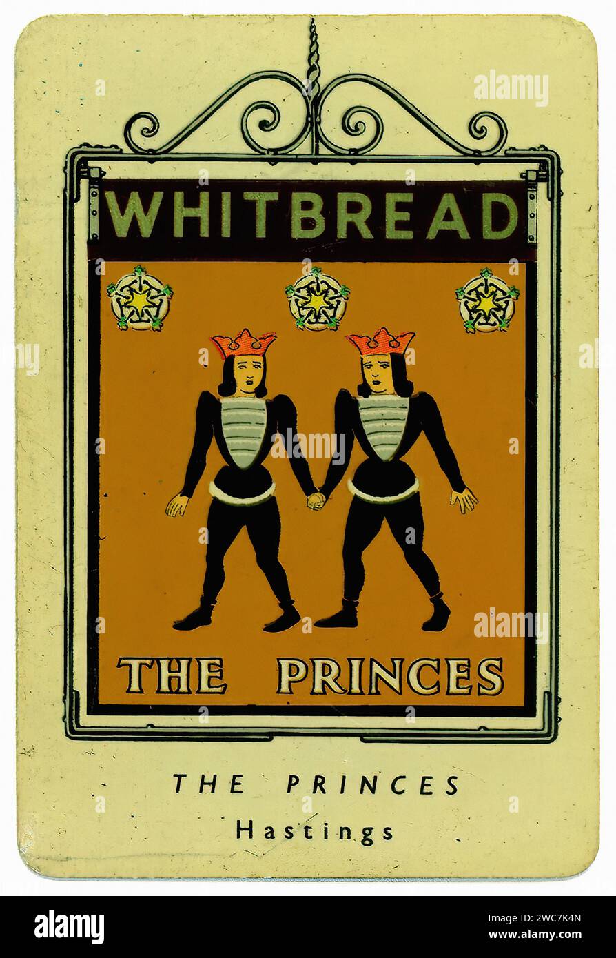 The Princes - Vintage Whitbread Inn Signs Illustration Stock Photo - Alamy