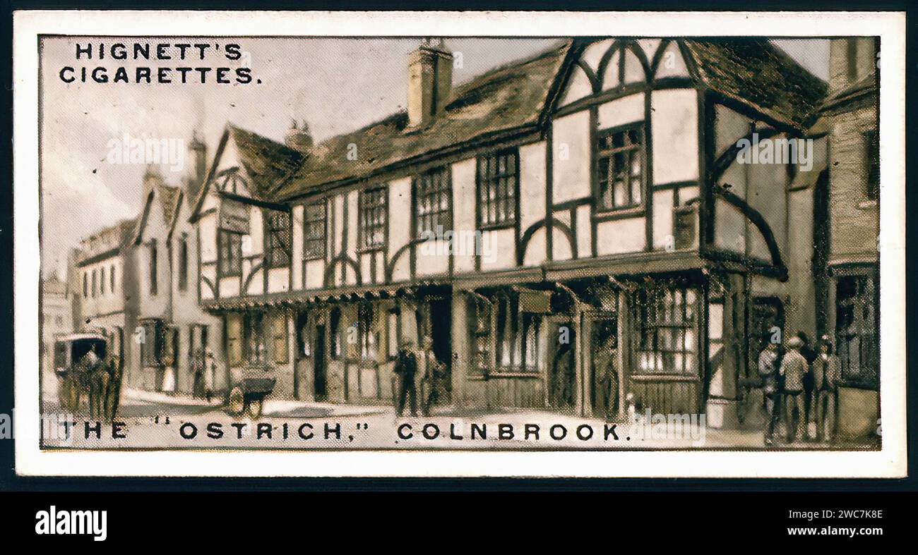 The Ostrich, Colnbrook - Vintage Cigarette Card Illustration Stock ...