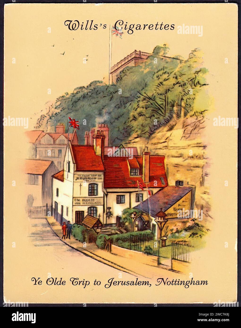 Ye Olde Trip to Jerusalem - Vintage Cigarette Card Illustration Stock ...