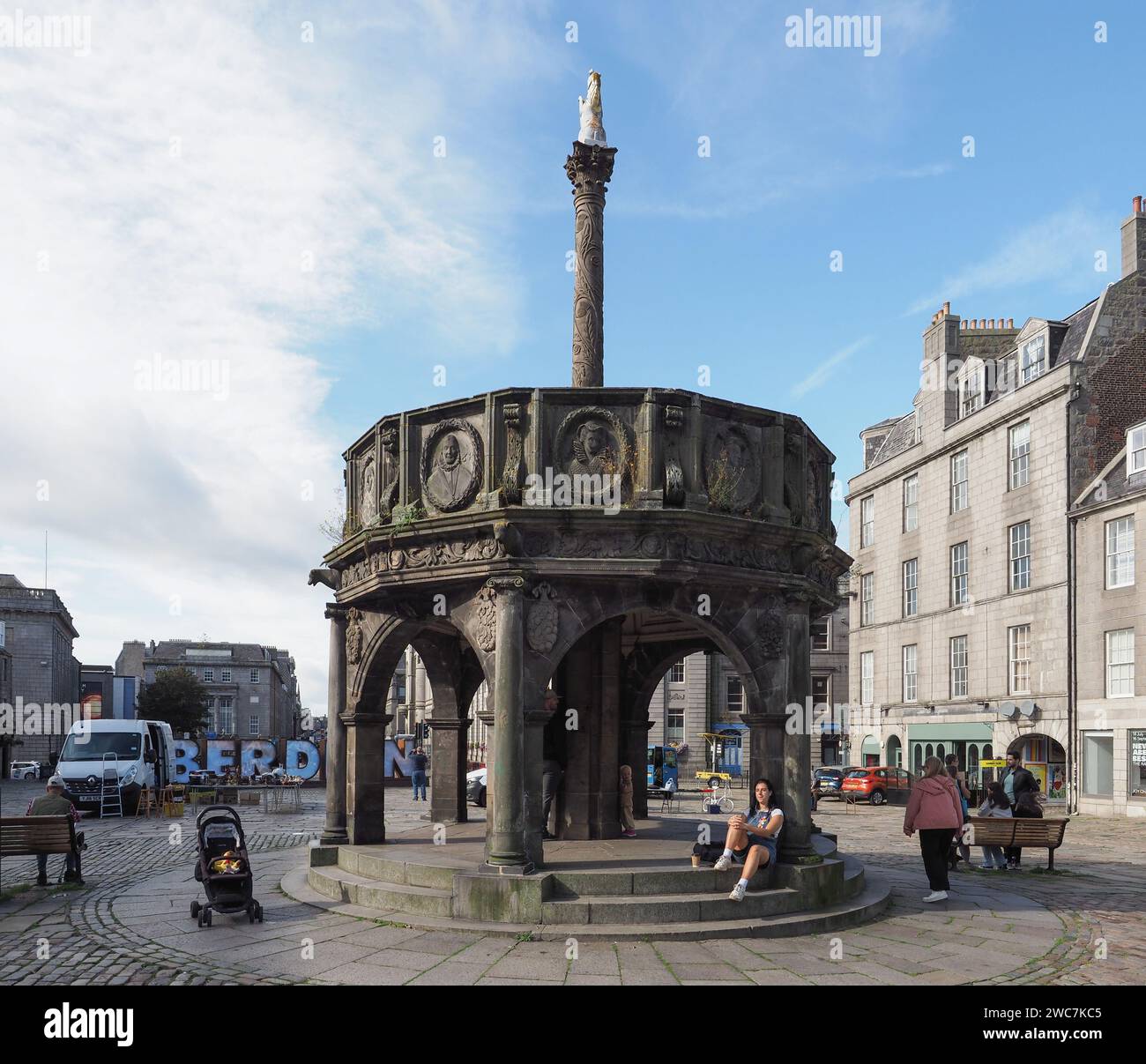 ABERDEEN, UK - SEPTEMBER 14, 2023: Mercat Cross By Architect John ...