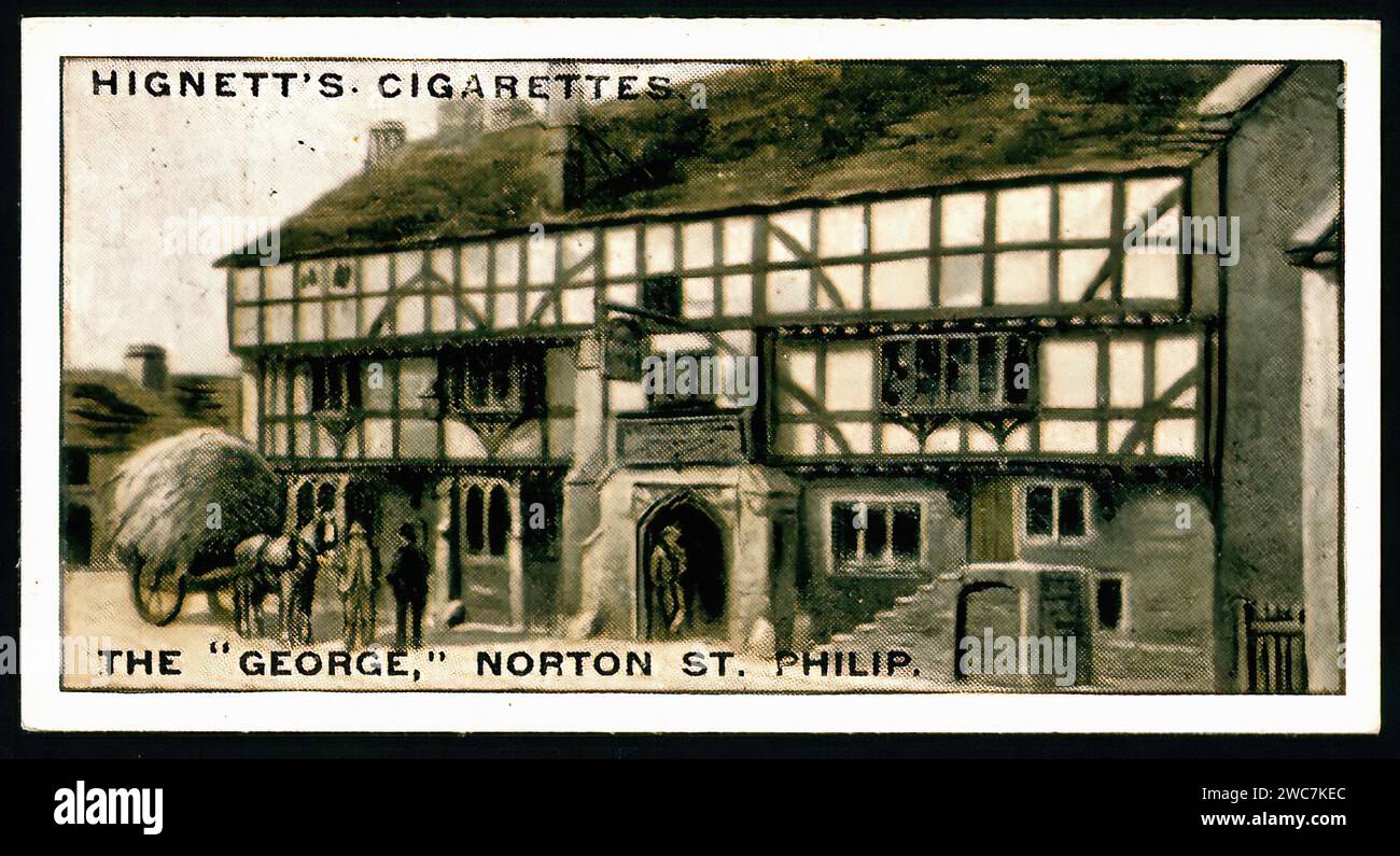 The George, Norton St Philip - Vintage Cigarette Card Illustration ...