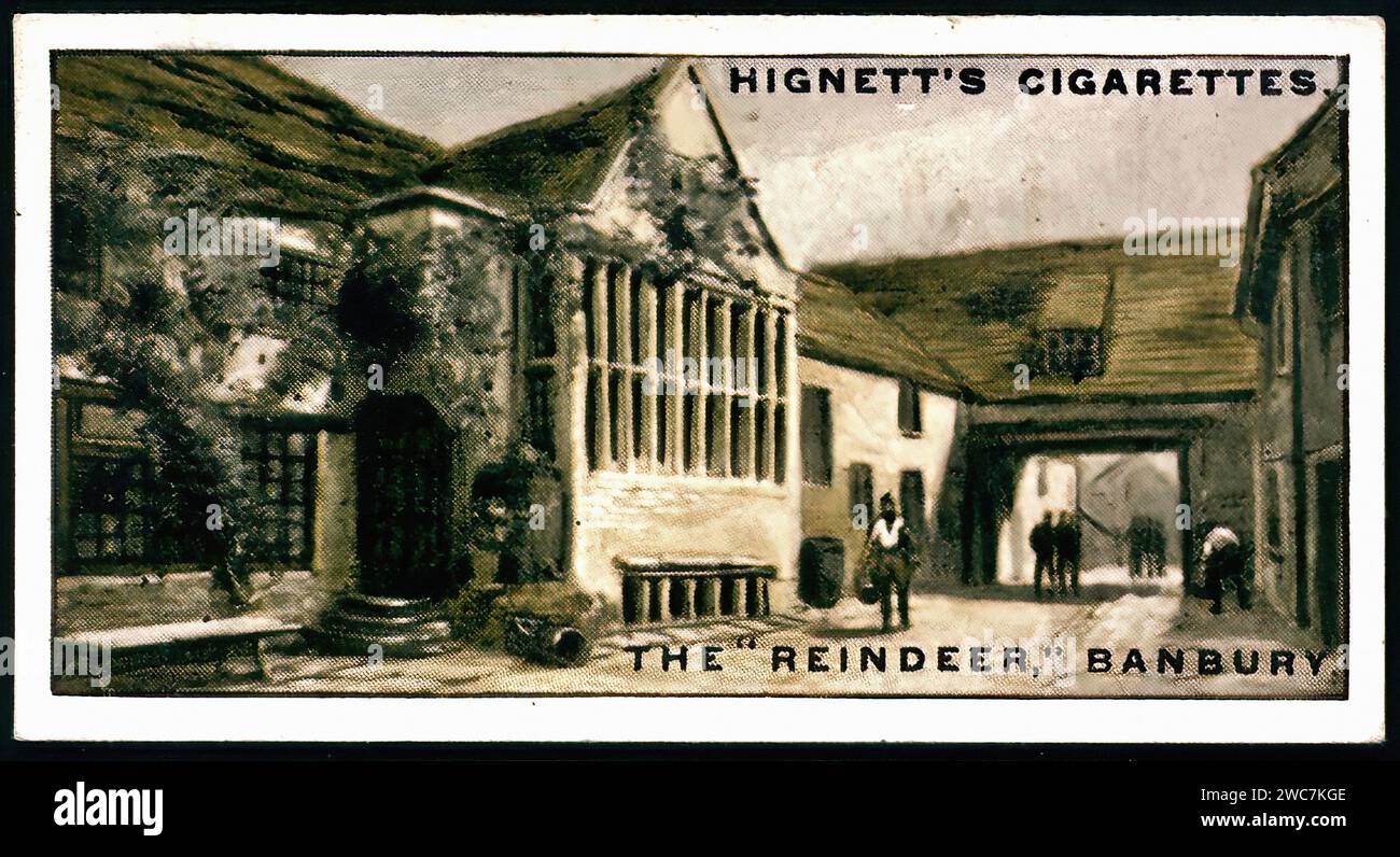 The Reindeer, Banbury - Vintage Cigarette Card Illustration Stock Photo ...