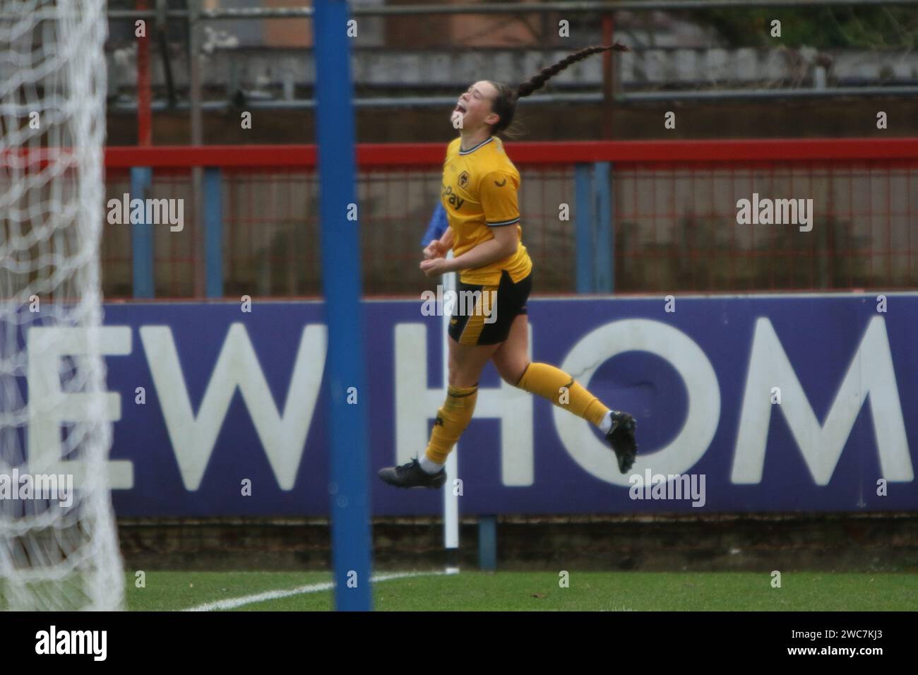 Beth Merrick celebrates scoring against Reading Women for Wolves Women ...