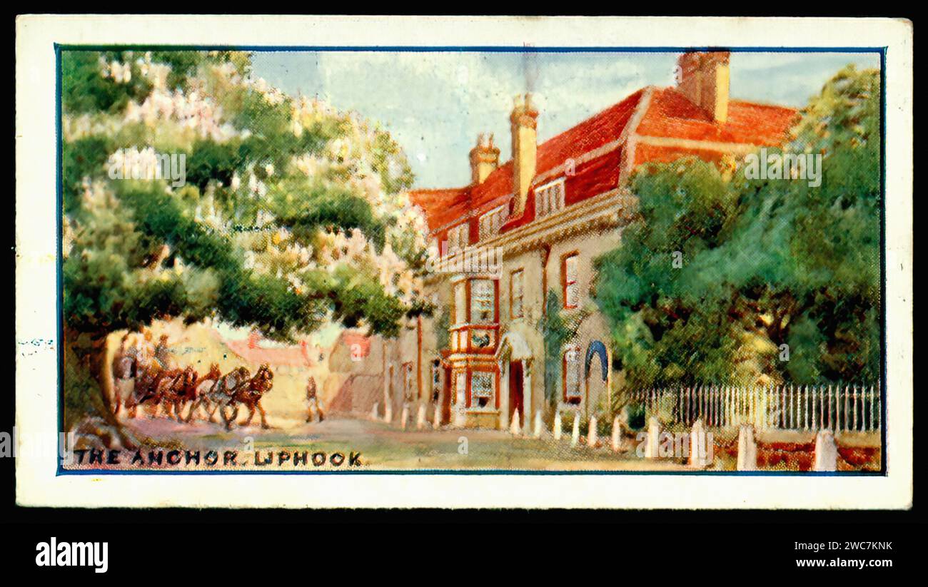 The Anchor, Liphook - Vintage Cigarette Card Illustration Stock Photo ...
