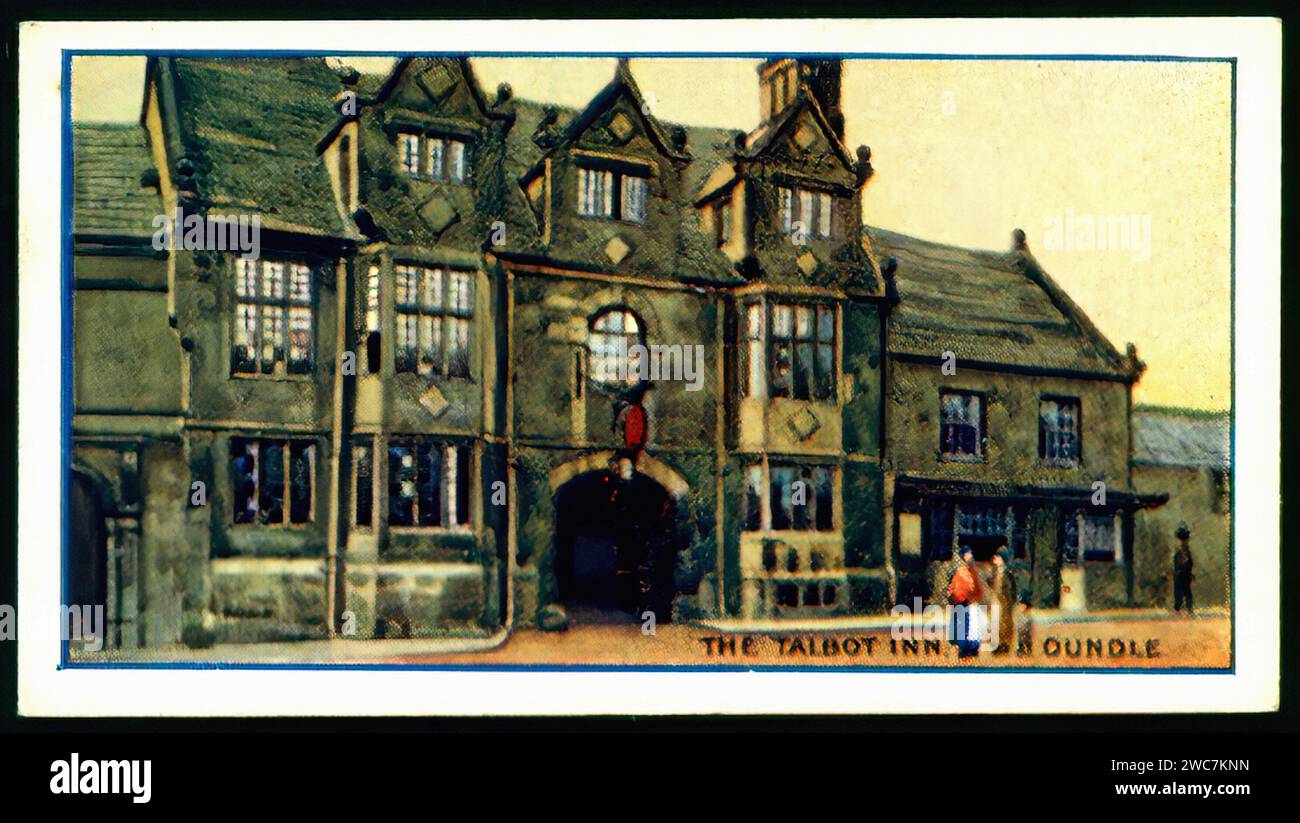 The Talbot Inn, Oundle - Vintage Cigarette Card Illustration Stock ...