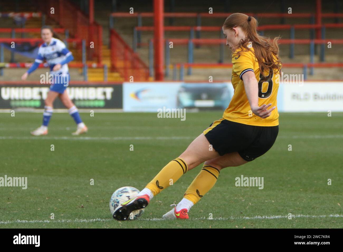 Merrick Will kicks ball forward Reading Women v Wolves Women Adobe FA ...