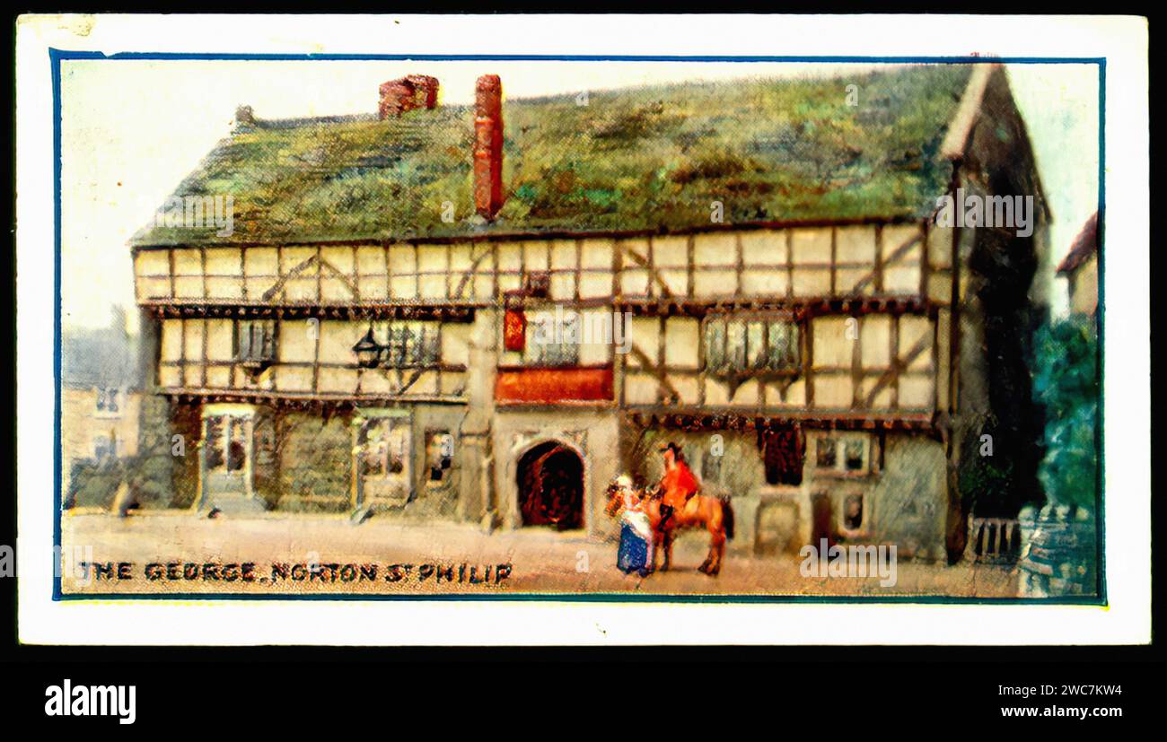 The George, Norton St Philip 003 - Vintage Cigarette Card Illustration ...
