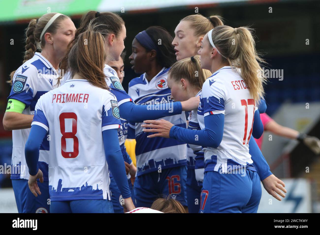 Madison Perry of Reading Women celebrates scoring v Wolves Women Adobe ...