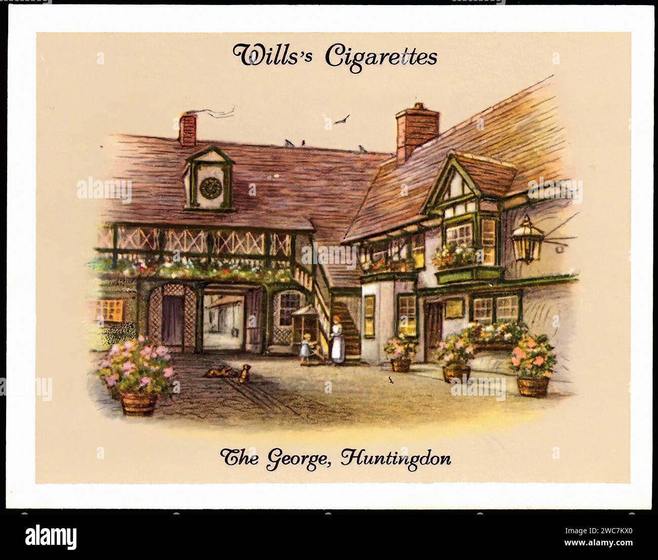 The George, Huntingdon 001 - Vintage Cigarette Card Illustration Stock ...