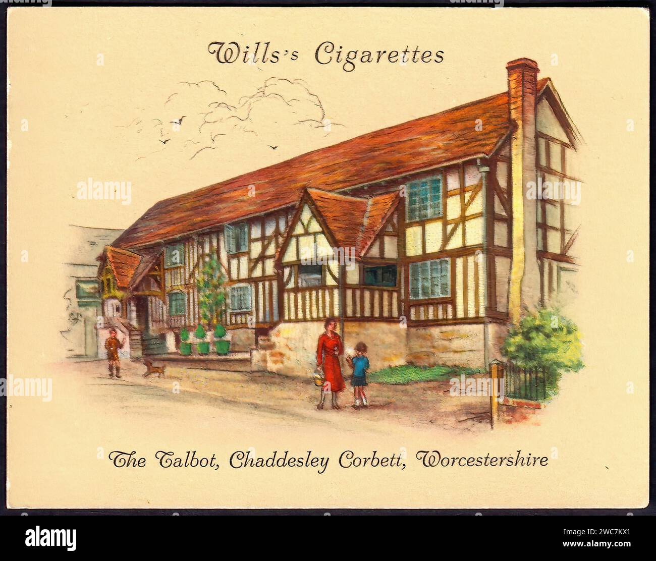 The Talbot, Chaddesley Corbett - Vintage Cigarette Card Illustration ...
