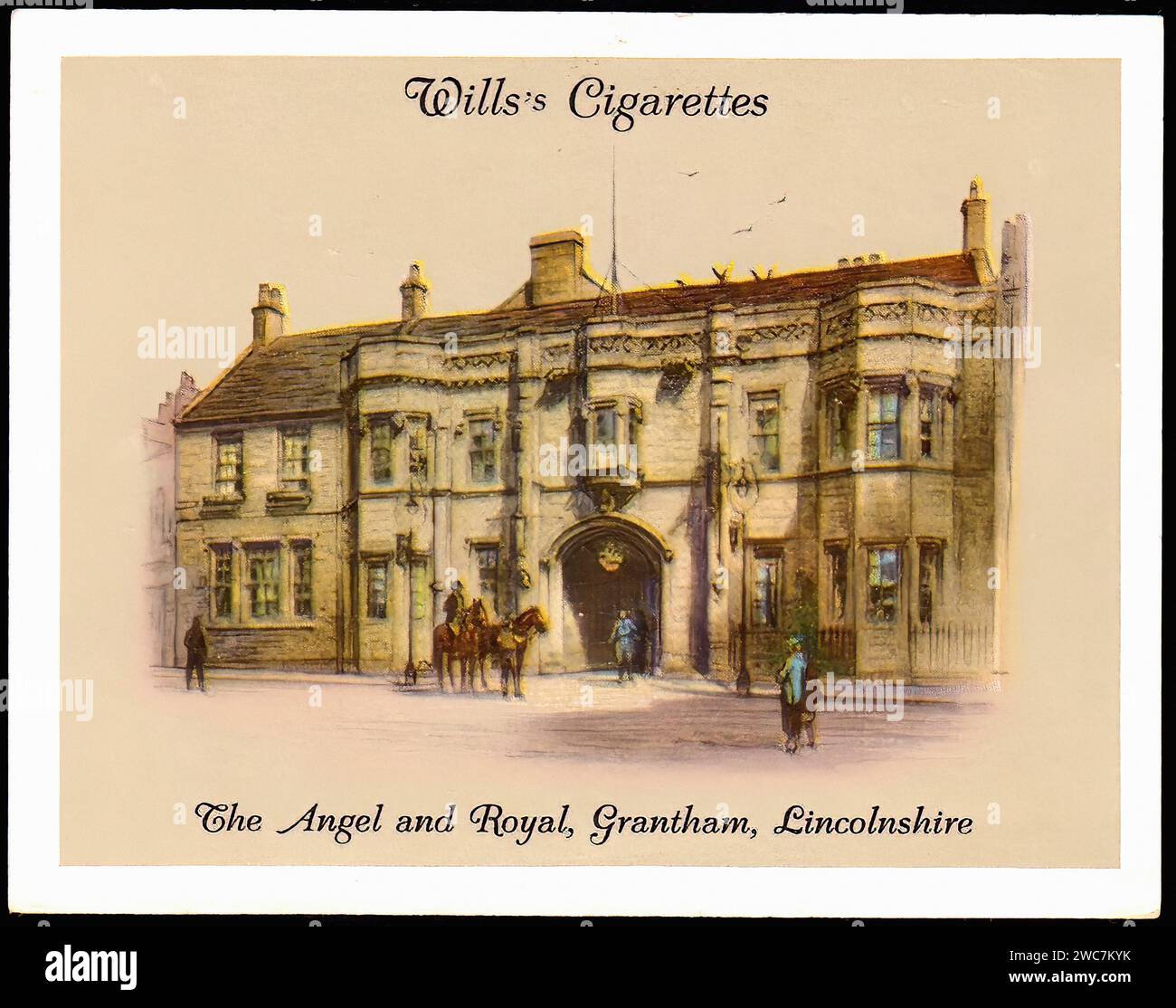 The Angel & Royal, Grantham - Vintage Cigarette Card Illustration Stock ...