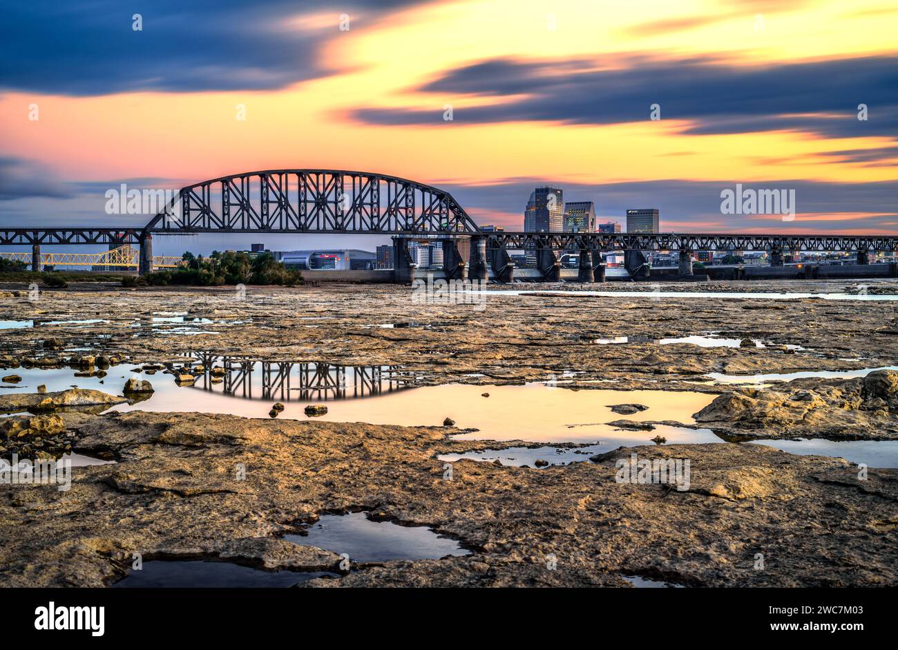 A breathtaking view of a railroad bridge extending over the ocean ...