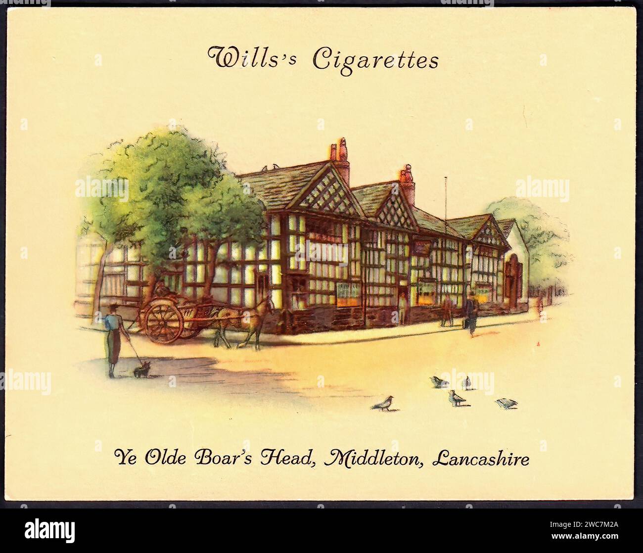 Ye Olde Boar's Head, Middleton - Vintage Cigarette Card Illustration ...