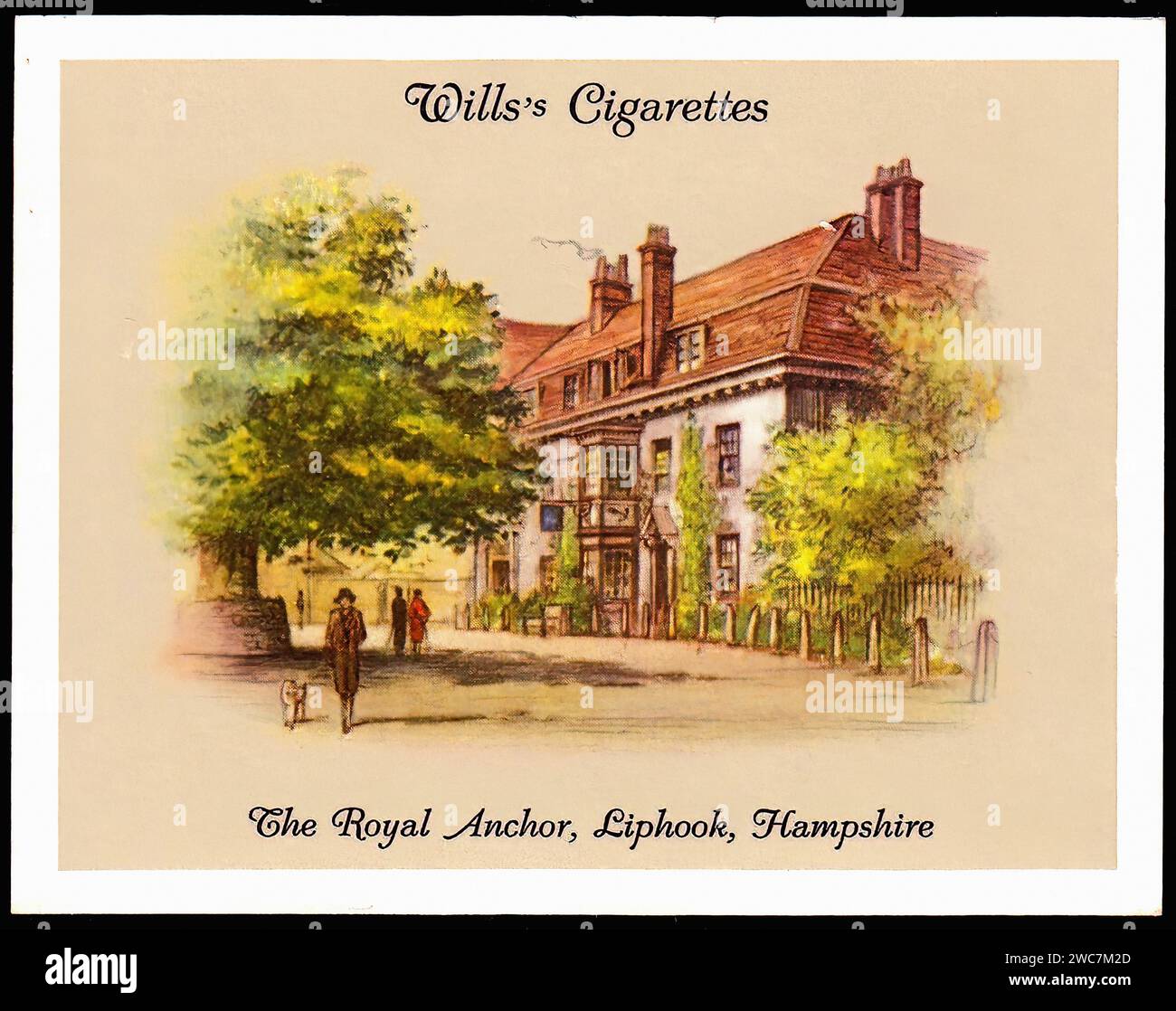 The Royal Anchor, Liphook - Vintage Cigarette Card Illustration Stock ...