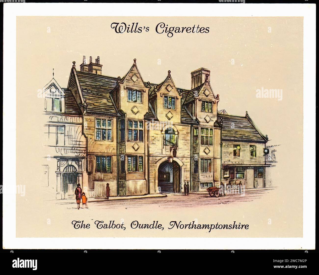 The Talbot, Oundle - Vintage Cigarette Card Illustration Stock Photo ...