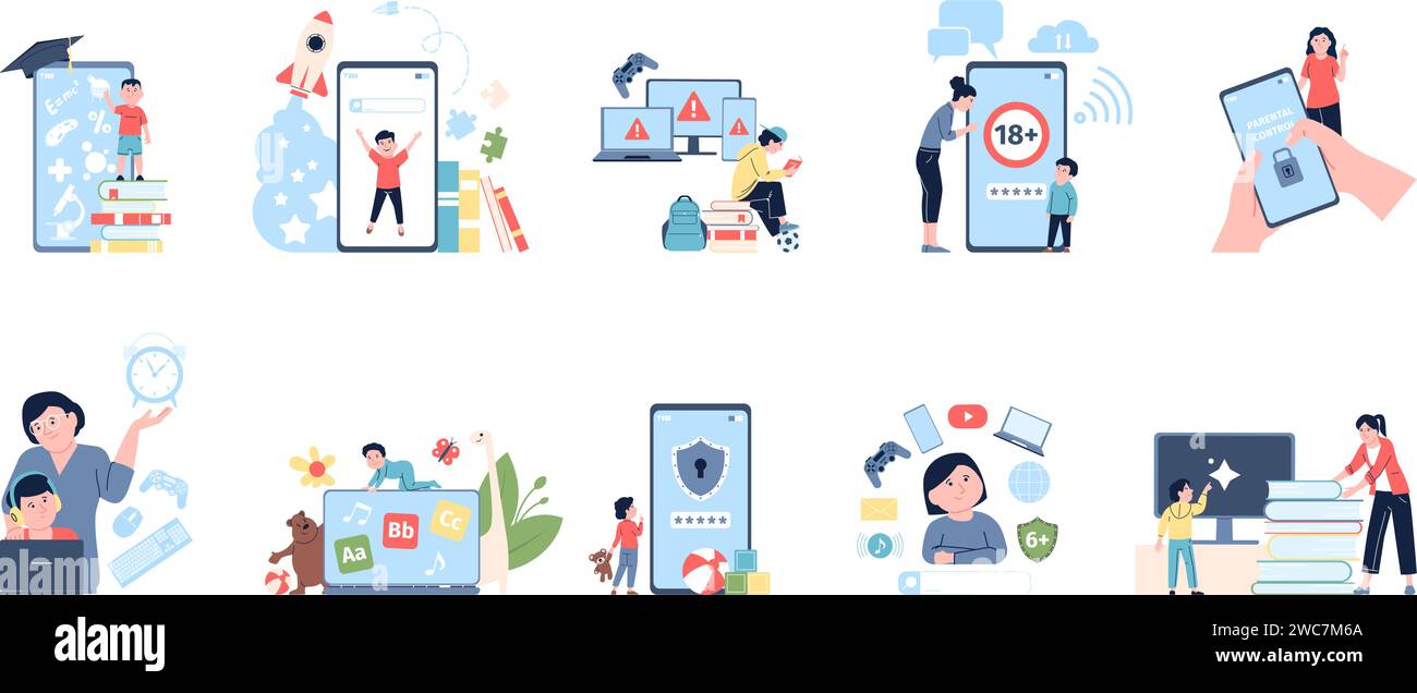 Gadget free time, kids digital content. Time limit with computer and ...